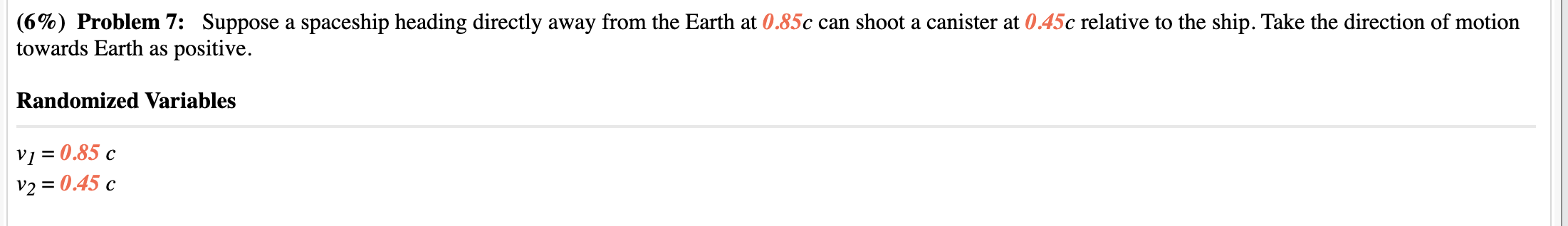 Solved (6\%) Problem 7: Suppose a spaceship heading directly | Chegg.com