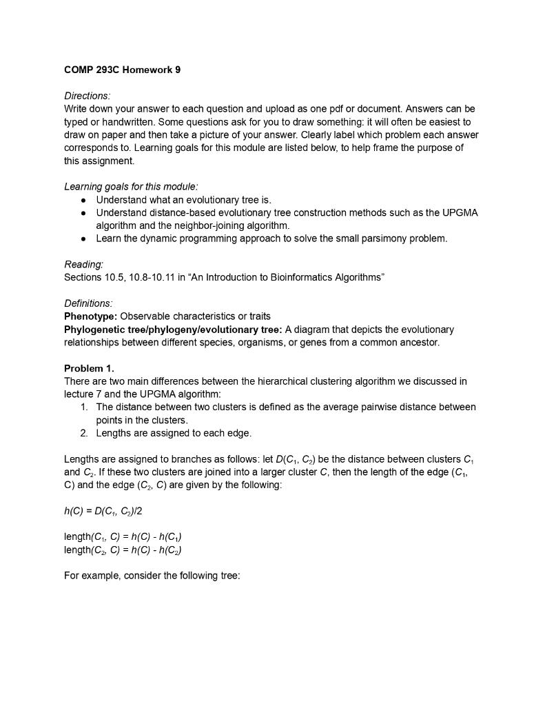 COMP 293C Homework 9 Directions: Write down your | Chegg.com