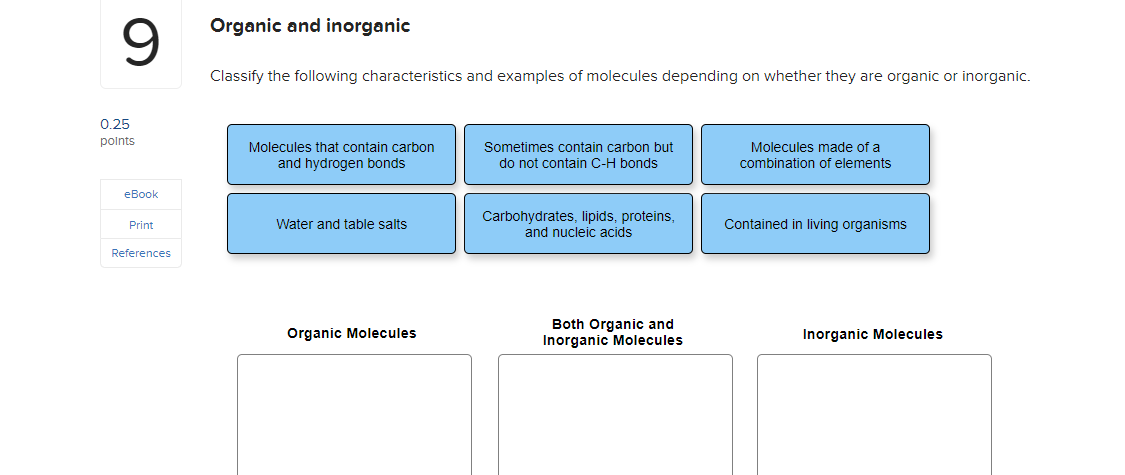 Solved Classify the following characteristics and examples | Chegg.com