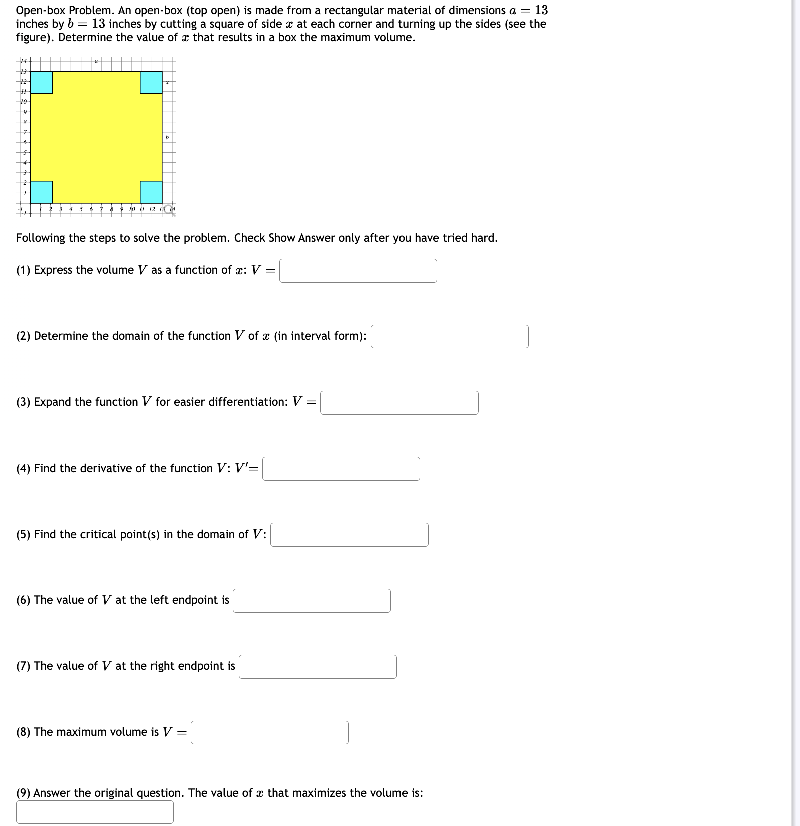 Solved Open-box Problem. An open-box (top open) ﻿is made | Chegg.com