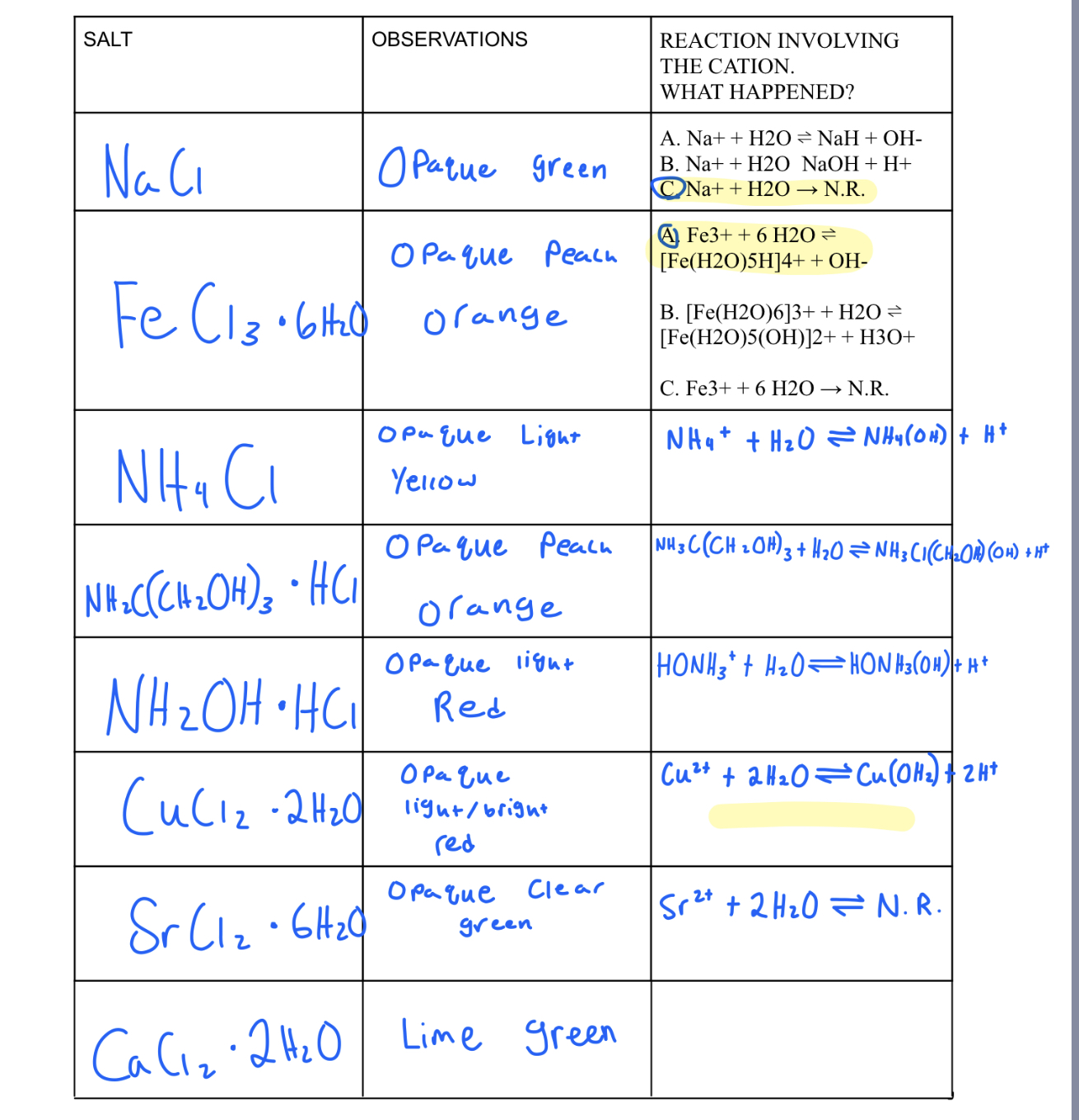 Solved Can you please check my balanced reactions for me. I | Chegg.com