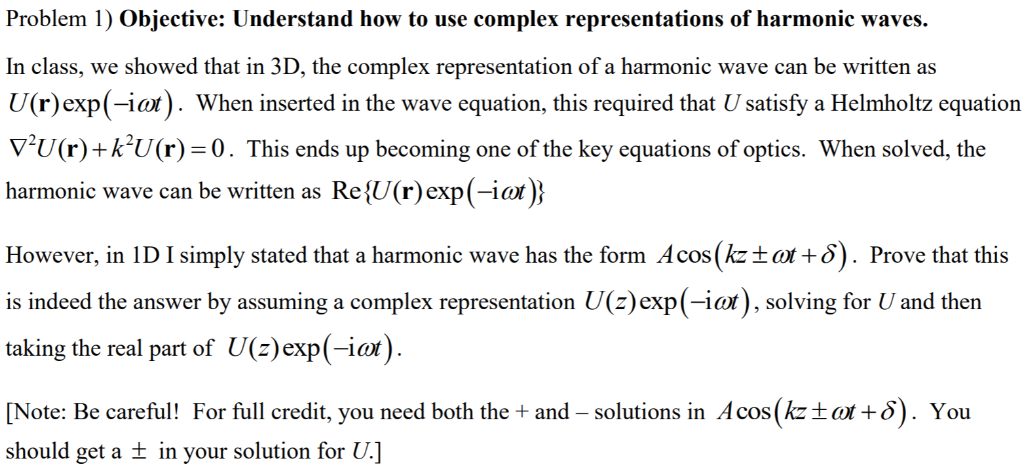 Solved Problem 1) Objective: Understand how to use complex | Chegg.com