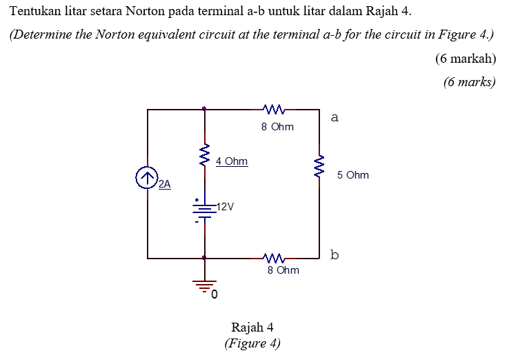 Solved Tentukan litar setara Norton pada terminal a-b untuk | Chegg.com