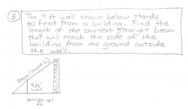Solved 3 3 The 9 ft wall shown below stands 30 feet from a | Chegg.com