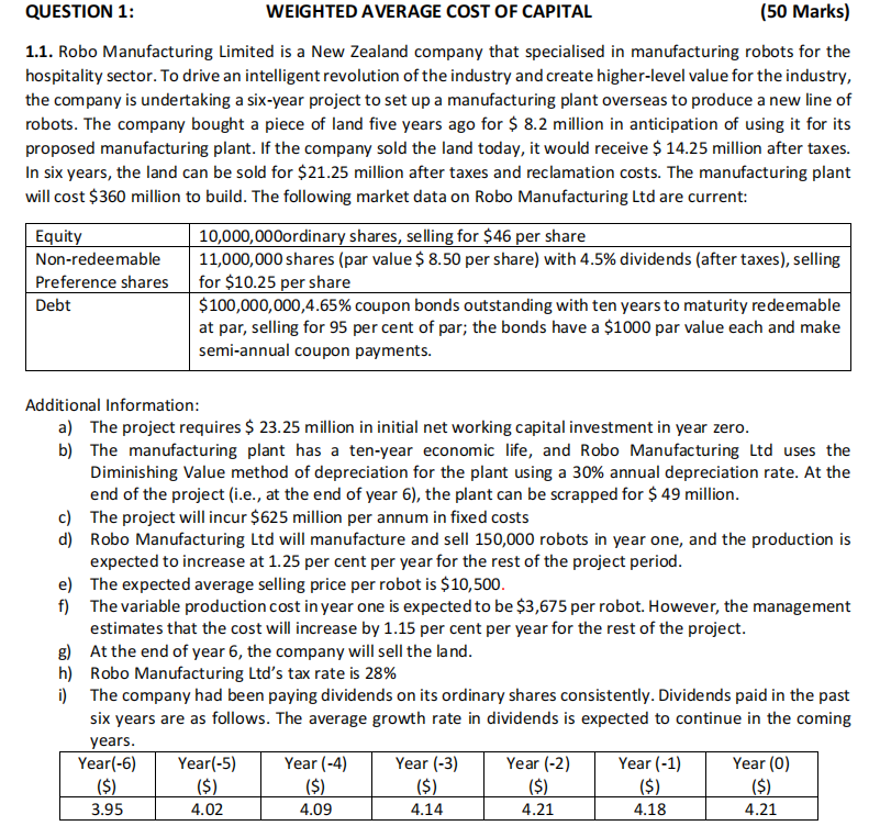 Solved Requires： Using the WACC computed in part (2) and | Chegg.com
