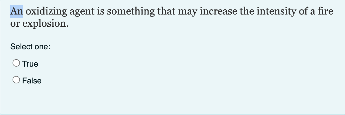 Solved An oxidizing agent is something that may increase the | Chegg.com