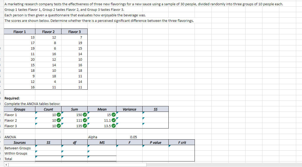 Solved Need excel formulas for missing cells. Do not need | Chegg.com