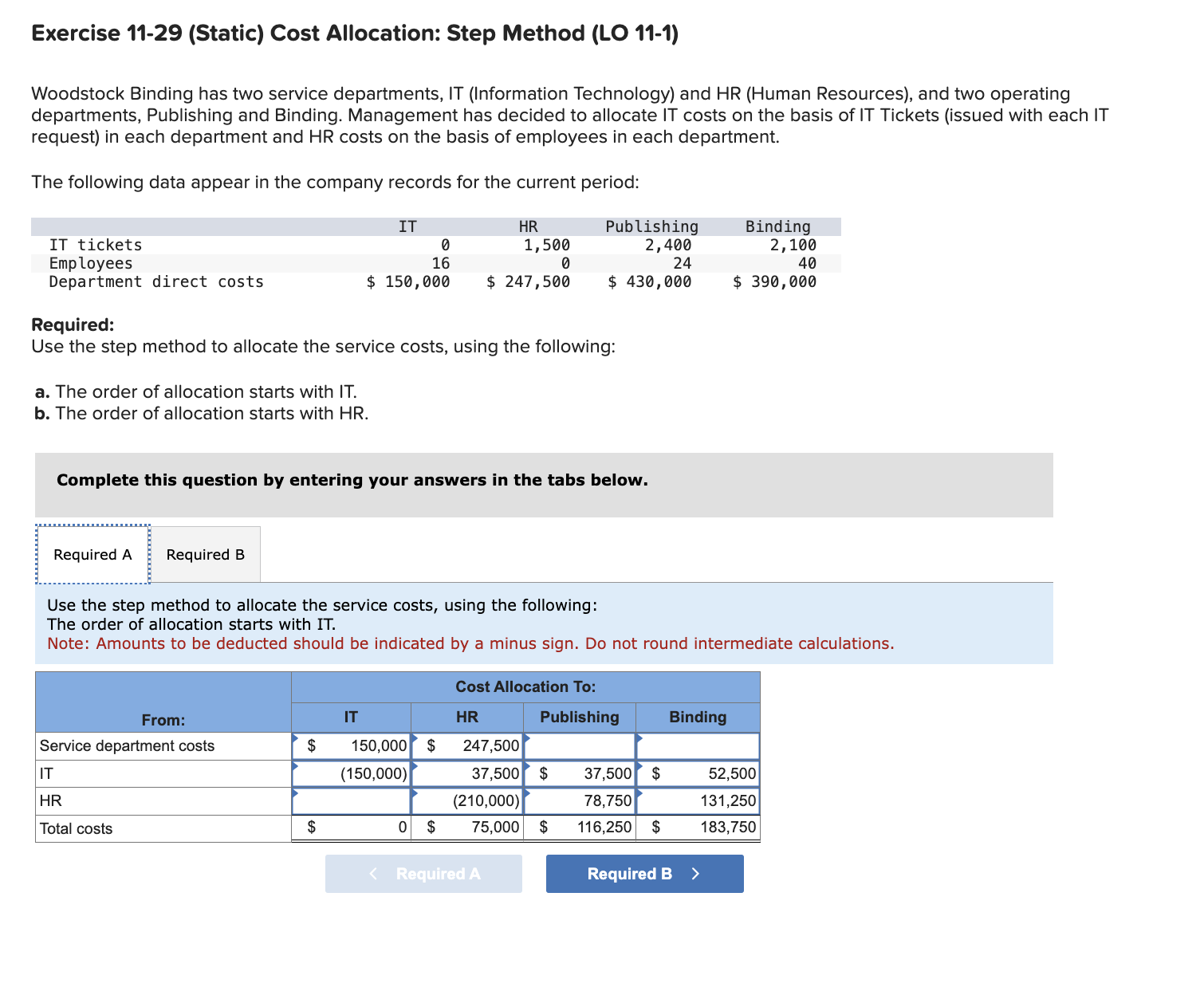 Solved Exercise 11-29 (Static) ﻿Cost Allocation: Step Method | Chegg.com