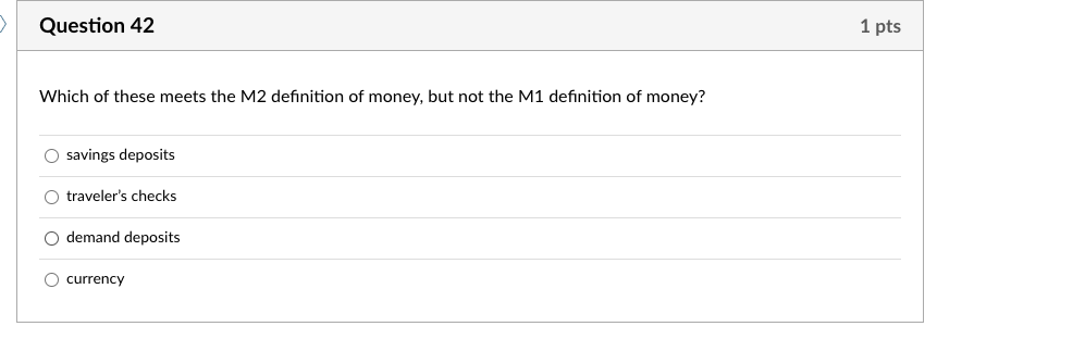 Solved Which of these meets the M2 definition of money, but | Chegg.com