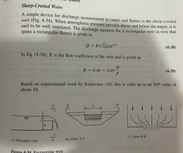 Solved SHARP-CRESTED WEIR PROBLEMS 1. (10) Your engineering | Chegg.com