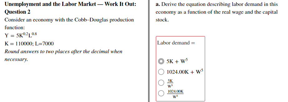 Solved a. Derive the equation describing labor demand in | Chegg.com