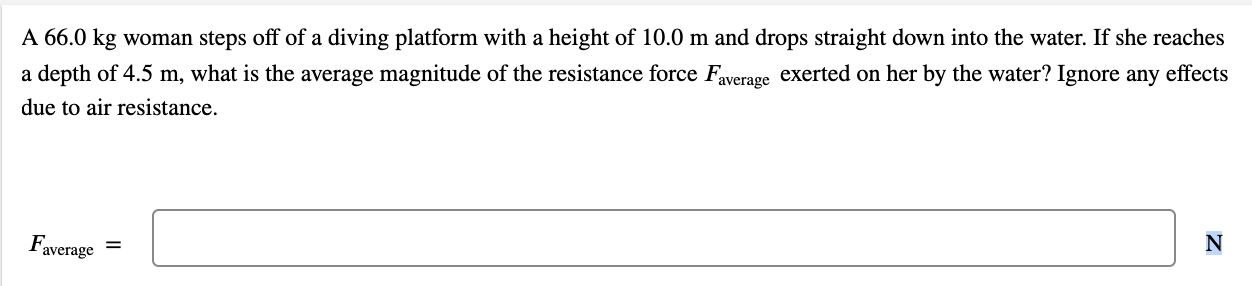 Solved A 66.0 kg woman steps off of a diving platform with a | Chegg.com