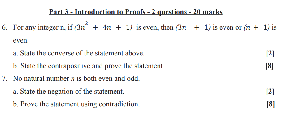 Solved 6. For any integer n, if (3n2+4n+1) is even, then | Chegg.com