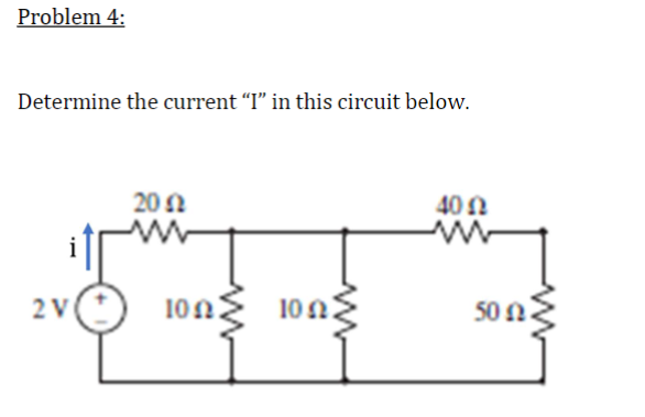 Solved Determine the current " I " in this circuit below. | Chegg.com