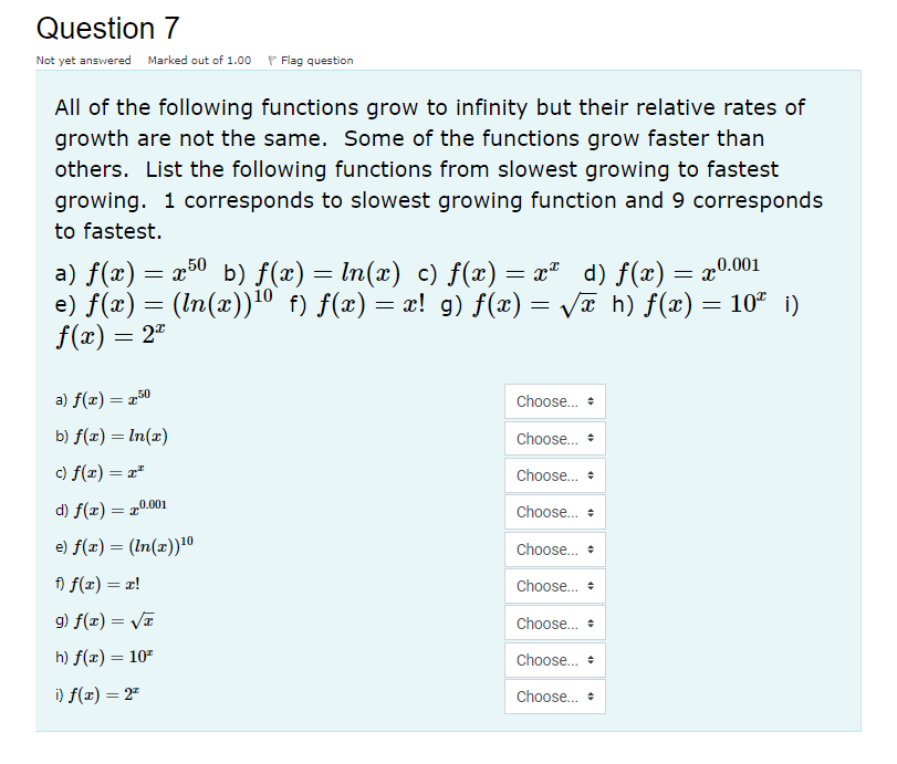 Solved Question 7 Not yet answered Marked out of 1.00 Flag | Chegg.com
