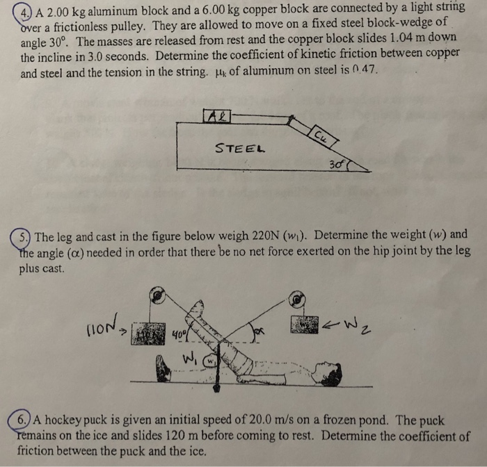 Solved 4) A 2.00 kg aluminum block and a 6.00 kg copper | Chegg.com