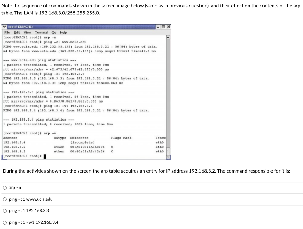 Solved Note the sequence of commands shown in the screen | Chegg.com