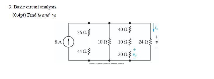 Solved 3. Basic circuit analysis. (0.4pt) Find io and v0 | Chegg.com