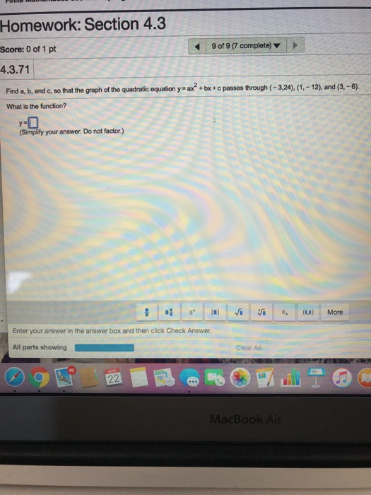 Solved Homework Section 4 3 9 Of 9 7 Complete Score 0 Of