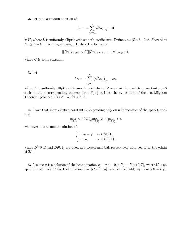 2. Let u be a smooth solution of | Chegg.com