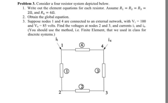 Solved Problem 3. Consider a four resistor system depicted | Chegg.com
