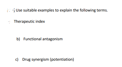 Solved Use suitable examples to explain the following terms. | Chegg.com