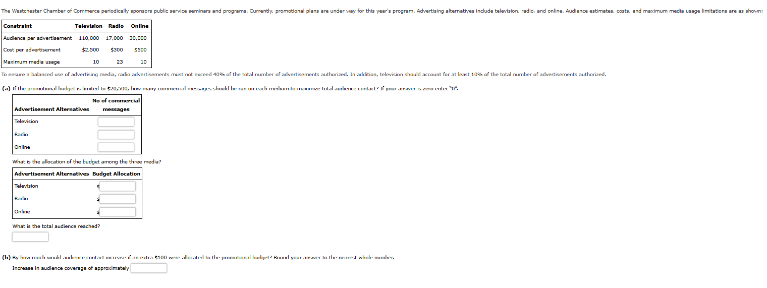 Solved by an EXPERT \begin{tabular}{|lrrr|}\hline Constraint & Television | Chegg.com