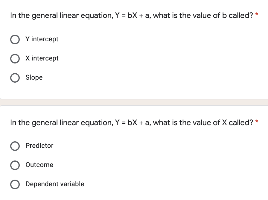 Solved In the general linear equation, Y = bx + a, what is | Chegg.com