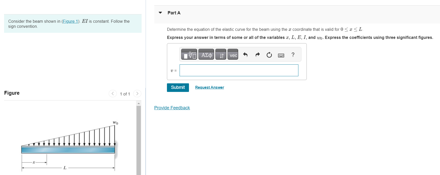 Solved Consider the beam shown in (Figure 1). EI is | Chegg.com