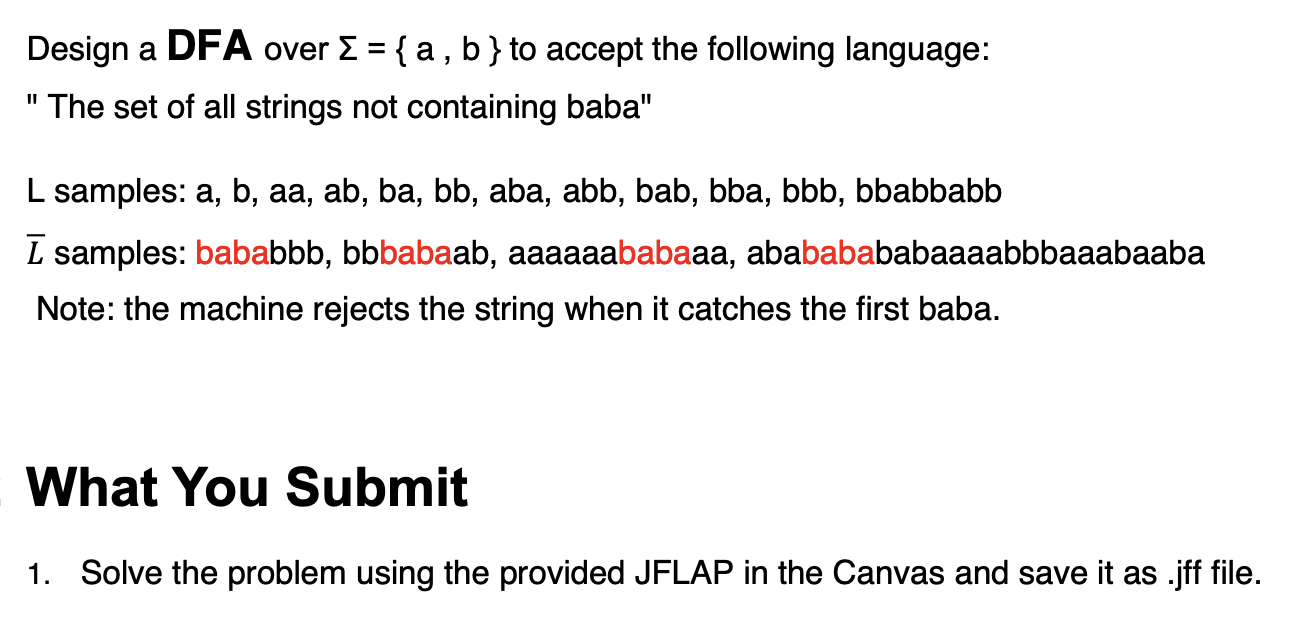 Solved Design a DFA over Σ={a,b} to accept the following | Chegg.com