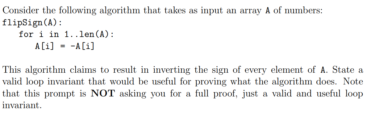 Solved Consider the following algorithm that takes as input | Chegg.com