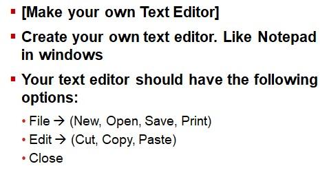 Solved · [Make your own Text Editor] • Create your own text | Chegg.com