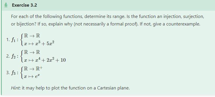 Solved For each of the following functions, determine its | Chegg.com