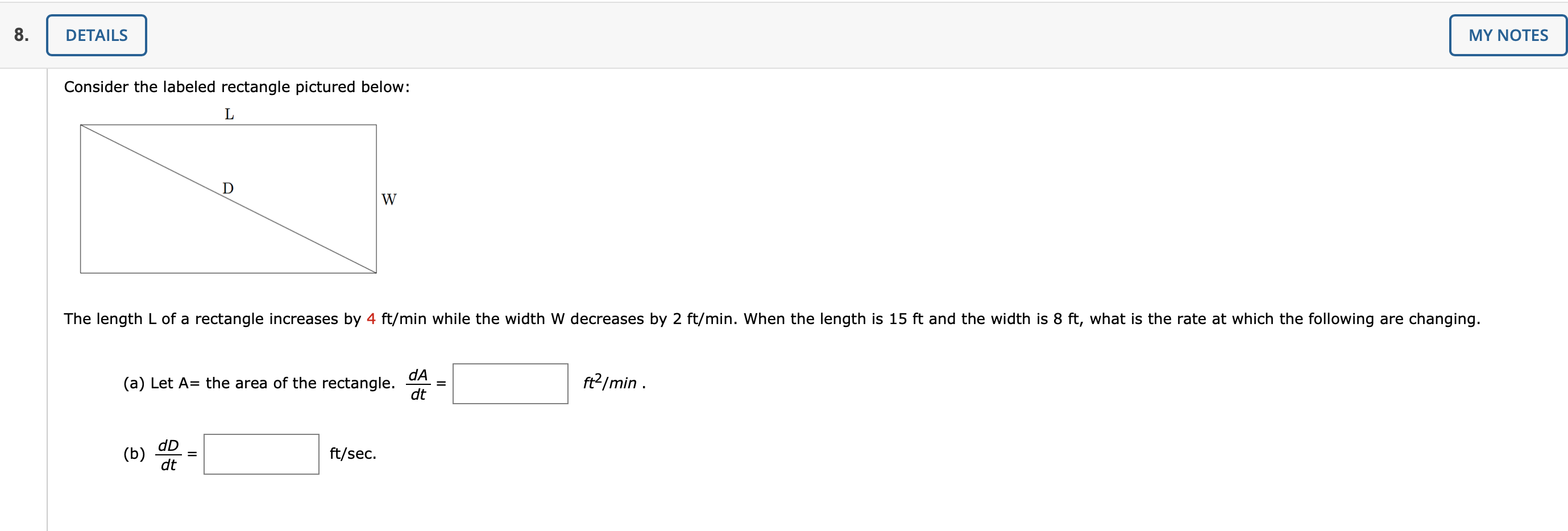 Solved 8. DETAILS MY NOTES Consider the labeled rectangle | Chegg.com