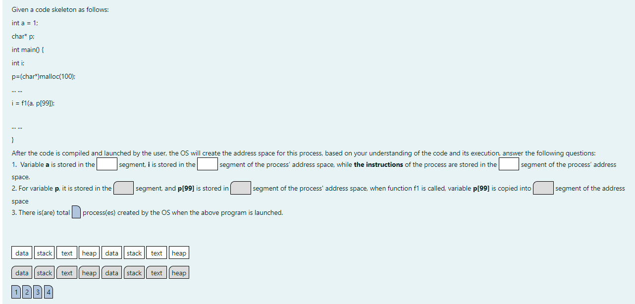 Solved i = f1(a, p[99]); 了 After the code is compiled and | Chegg.com