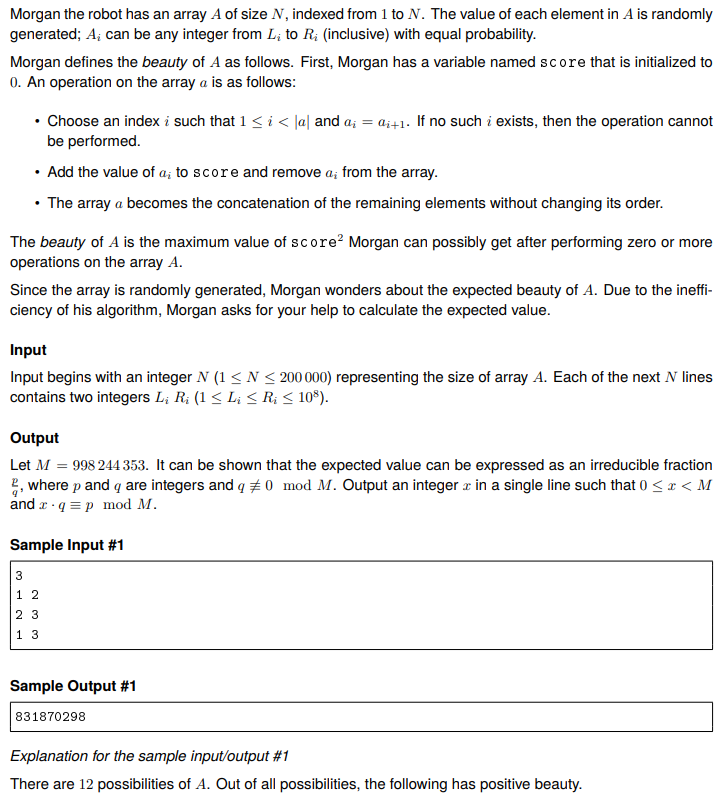 Solved Morgan the robot has an array A of size N, indexed | Chegg.com