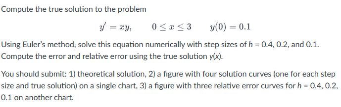 Solved Compute the true solution to the problem | Chegg.com