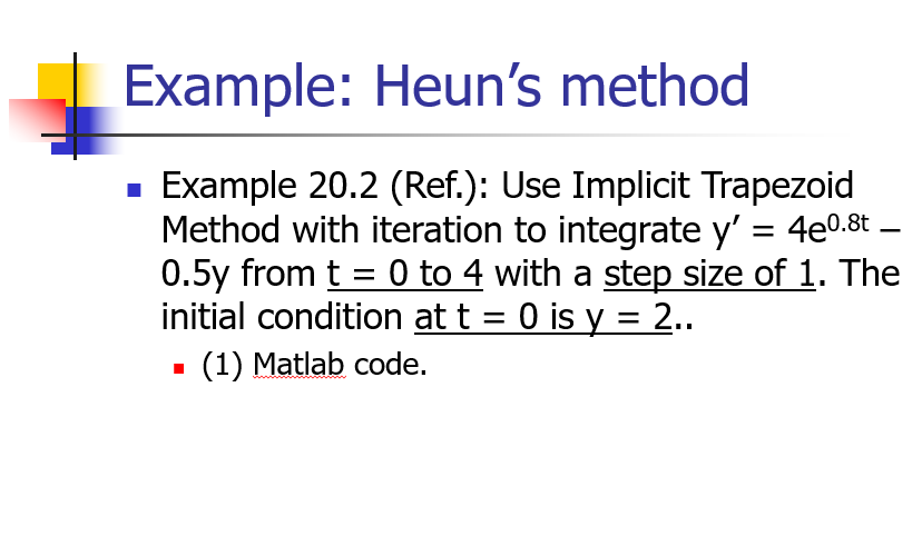 Example: Heun's method Example 20.2 (Ref.): Use | Chegg.com