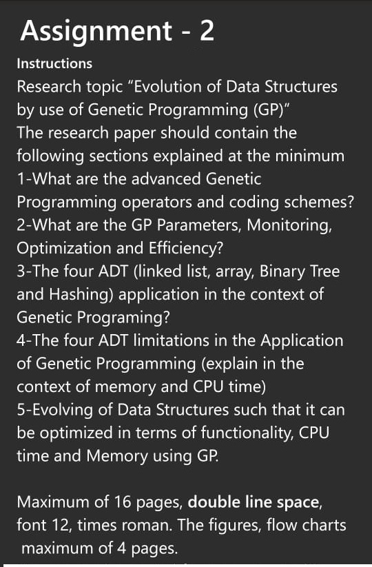 Solved Assignment - 2 Instructions Research topic "Evolution | Chegg.com