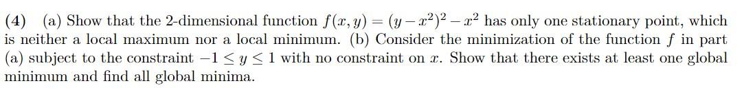 Solved 4 A Show That The 2 Dimensional Function