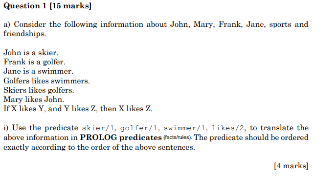 Solved a) Consider the following information about John, | Chegg.com
