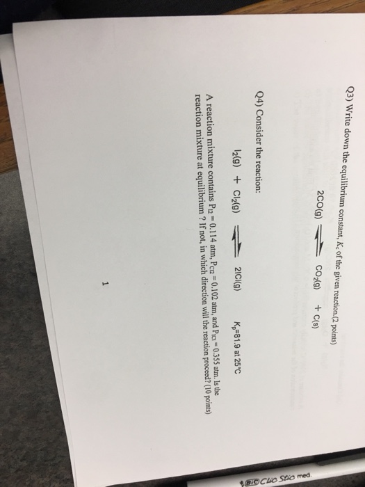 Solved Q5) Consider the following reaction | Chegg.com Solved Q5) Consider the following reaction | Chegg.com