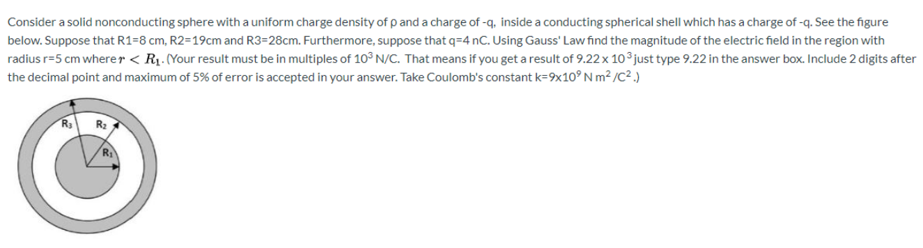 Solved Consider a solid nonconducting sphere with a uniform | Chegg.com