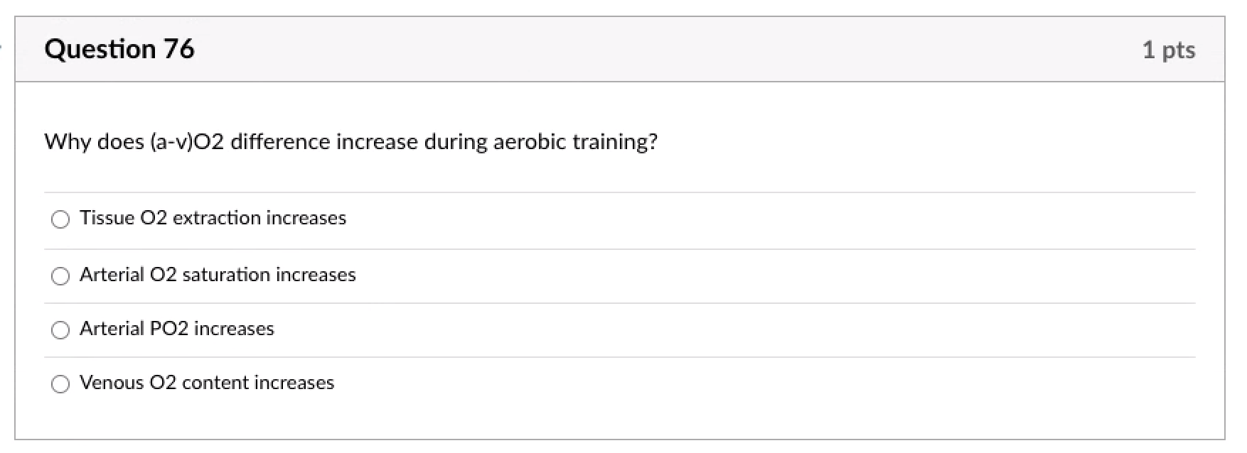 Solved Why does (a-v)O2 difference increase during aerobic | Chegg.com