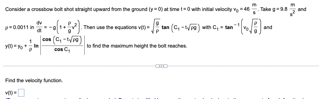Solved Consider a crossbow bolt shot straight upward from | Chegg.com