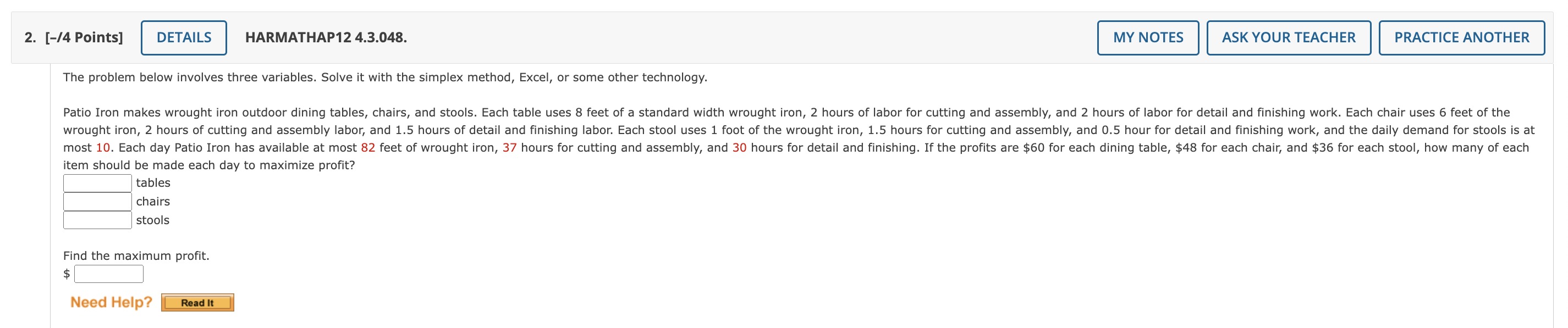 Solved The problem below involves three variables. Solve it | Chegg.com