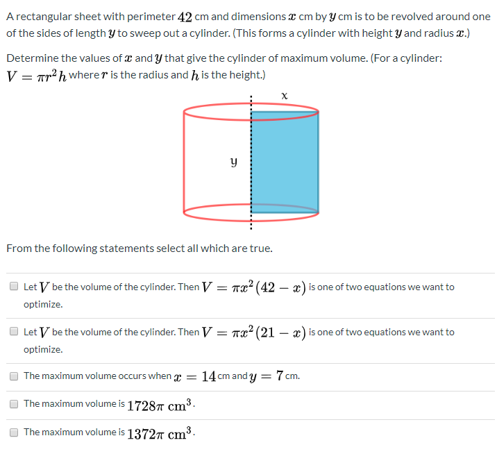 Solved A rectangular sheet with perimeter 42 cm and | Chegg.com