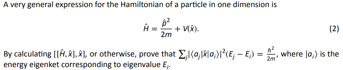 Solved A very general expression for the Hamiltonian of a | Chegg.com