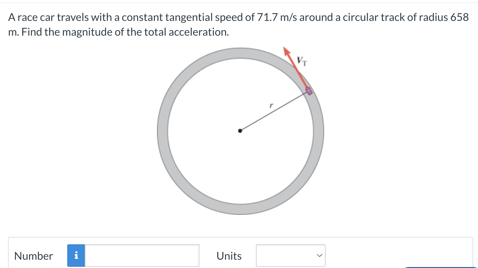 Solved A race car travels with a constant tangential speed | Chegg.com