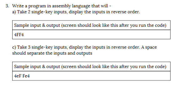3. Write a program in assembly language that will - | Chegg.com